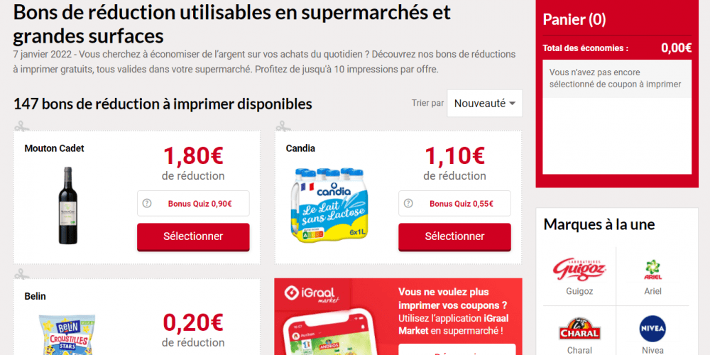 Imprimer des bons de réductions - Vivre Discount